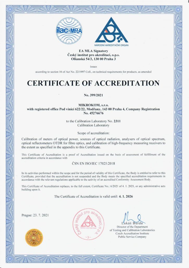Accreditation Certificate | MIKROKOM